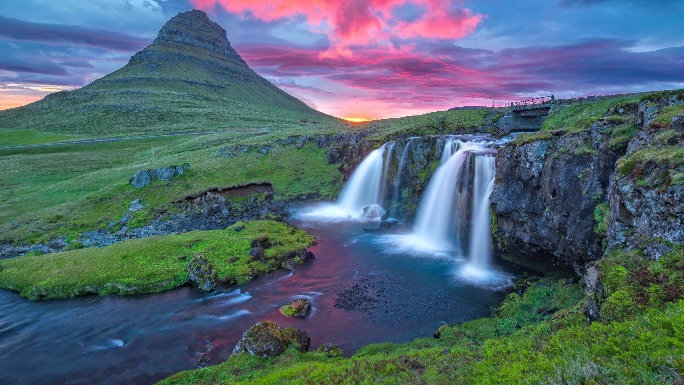Waterfall Mountain Sunrise Wallpapers - 4k, HD Waterfall Mountain ... Waterfall Mountain Sunrise Wallpapers - 4k, HD Waterfall Mountain ...