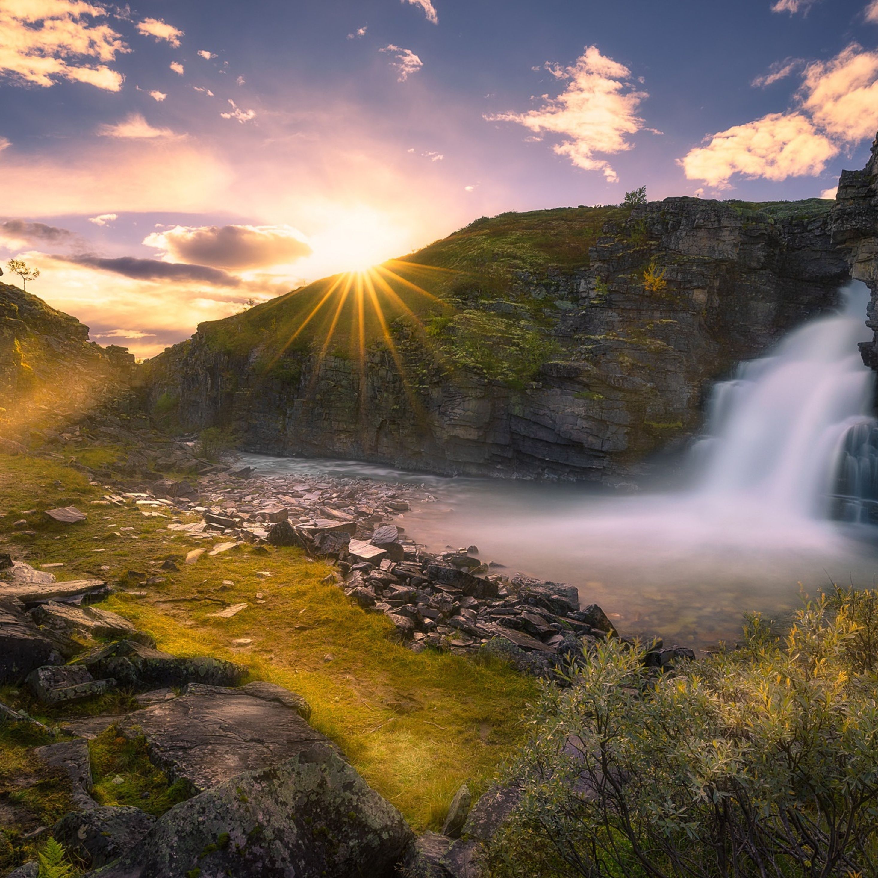 Waterfall Mountain Sunrise Wallpapers - 4k, HD Waterfall Mountain ... Waterfall Mountain Sunrise Wallpapers - 4k, HD Waterfall Mountain ...