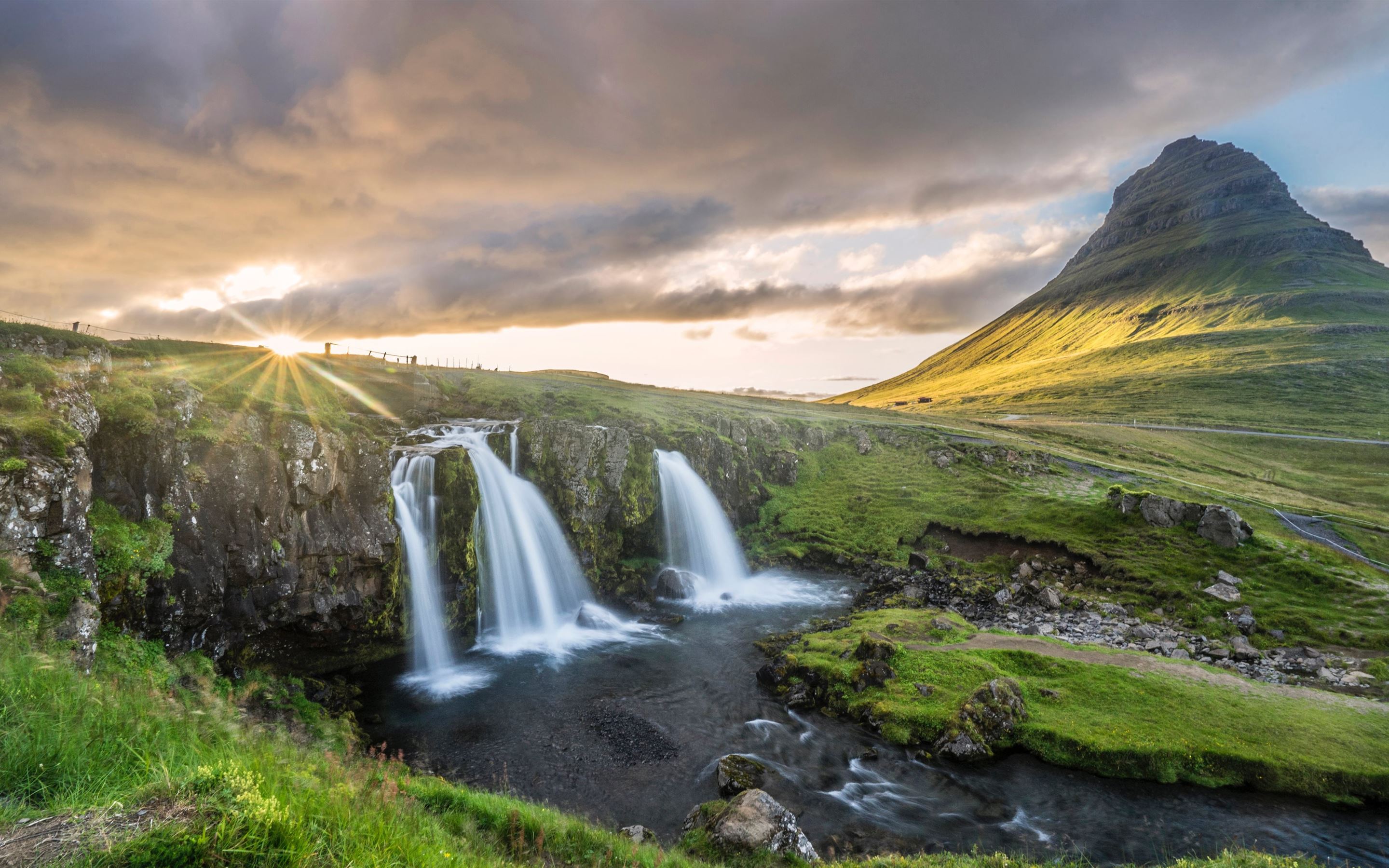Waterfall Mountain Sunrise Wallpapers - 4k, HD Waterfall Mountain ... Waterfall Mountain Sunrise Wallpapers - 4k, HD Waterfall Mountain ...